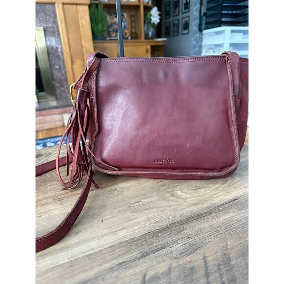 margot | Bags | Margot Leather Convertible Brown Raw Edge Crossbody ...